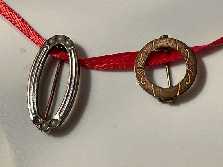 (2) Vintage Bar Pins/Lingerie Pins - One Is Marked - Auctionology LLC
