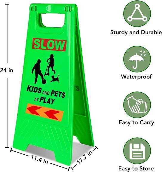 4Pack Kids Playing Sign for Street, Children at Play Safety Sign with ...