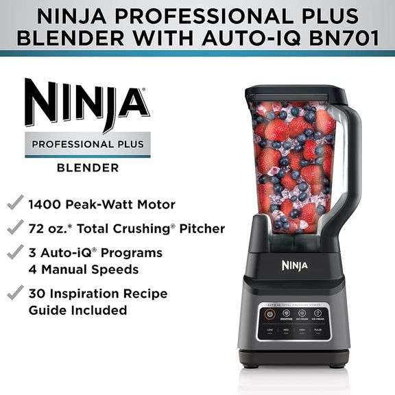Ninja BN701 Professional Plus Blender, 1400 Peak Watts, 3 Functions for ...