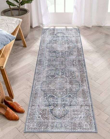 Adiva Rugs Machine Washable Area Rug with Non Slip Backing for Living ...