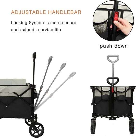 Moon Lence Collapsible Outdoor Utility Wagon Heavy Duty Folding Garden ...