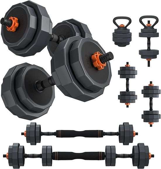 Lusper Adjustable Weight Dumbbell Set, 44LB/66LB Free Weights with 3 ...