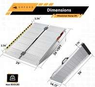 ORFORD Non Skid Folding Wheelchair Ramp 3ft, 800 lbs Weight Capacity ...