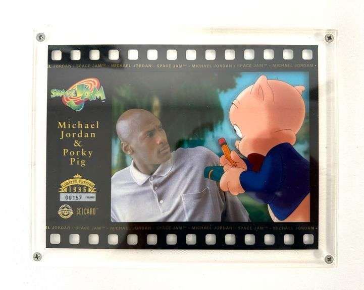 Space Jam Cell Card ( Michael Jordan & Porky Pig ) 1996 Limited Edition ...