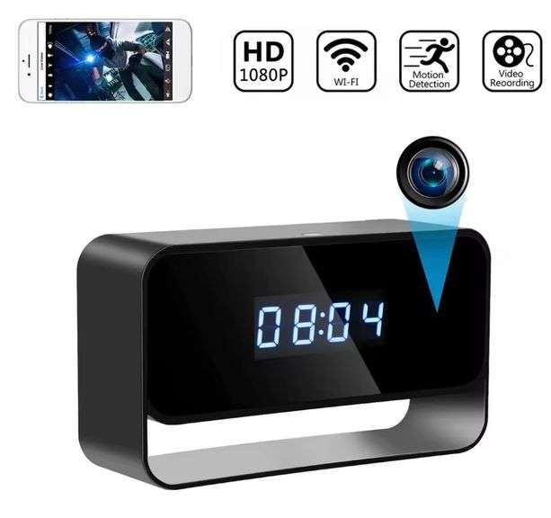 1080P Mini Camera Clock Wireless Clocks Cameras HD WiFi Covert ...