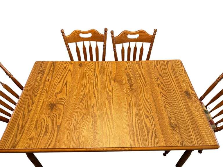 Vintage Oak Dining Table and Chairs - Auctionology LLC
