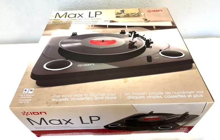 ION Max LP Conversion Turntable w/ Stereo Speakers - Auctionology LLC