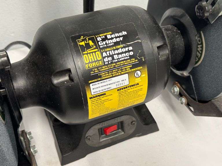 Ohio Forge 8" Bench Grinder w/ Light - Auctionology LLC