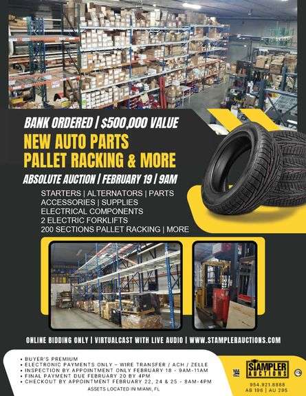 AUTO PARTS | PALLET RACKING | MORE - ABSOLUTE AUCTION - Auctionology LLC
