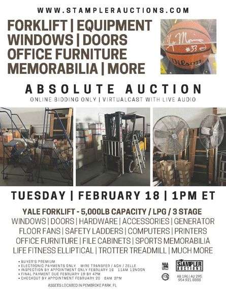 FORKLIFT | WINDOWS | DOORS | OFFICE FURNITURE - Auctionology LLC