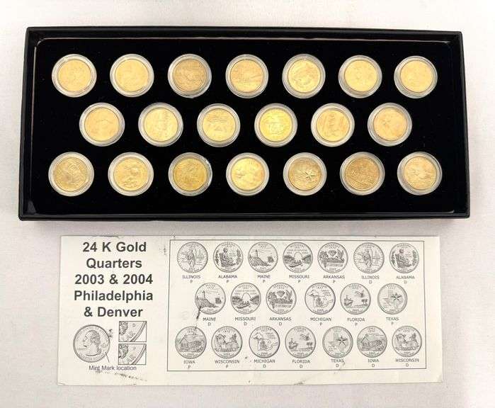 2003-2004 P & D 24K Gold State Quarter Collection - Auctionology LLC