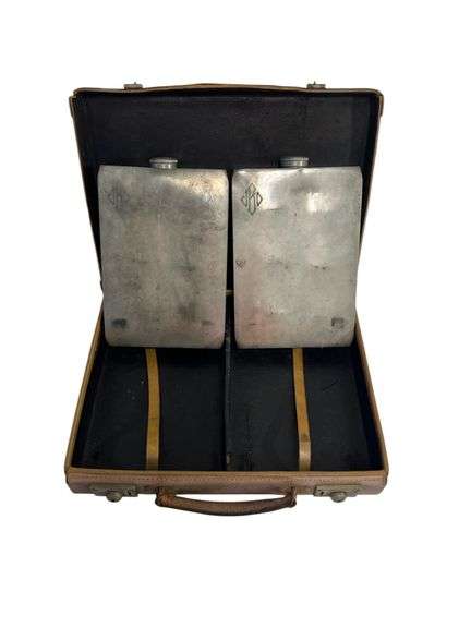 Marked A.W.F. & Co. Prohibition Era Bootlegger Flasks - Auctionology LLC