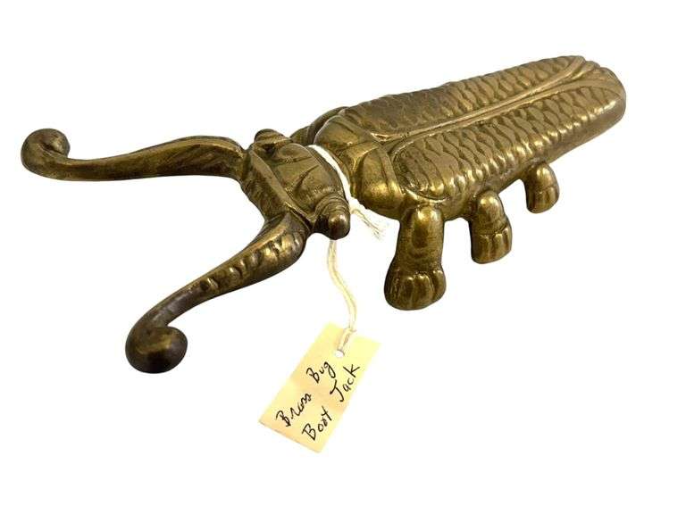 Vintage Brass "Bug" Boot Jack - Auctionology LLC